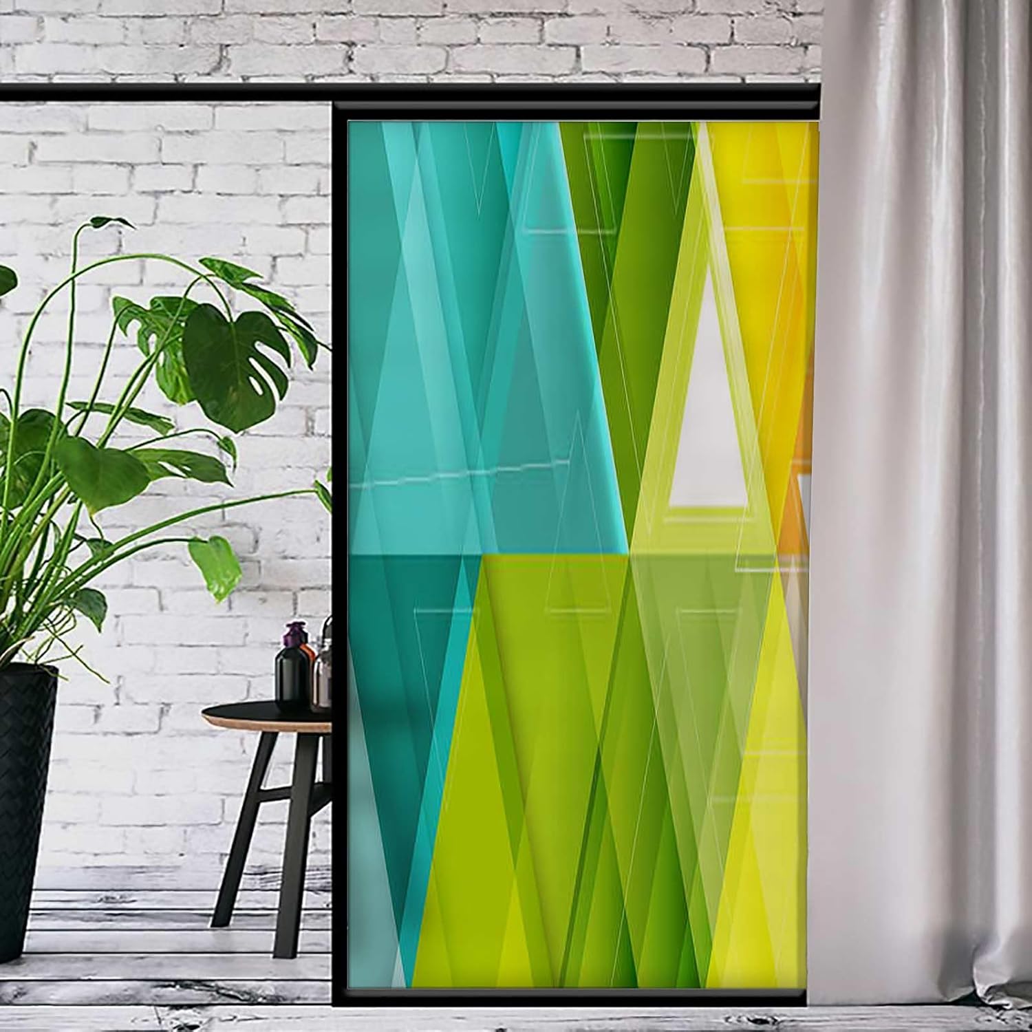 Amazon.com: Stained Glass Window Film Abstract Window Film Stained ...