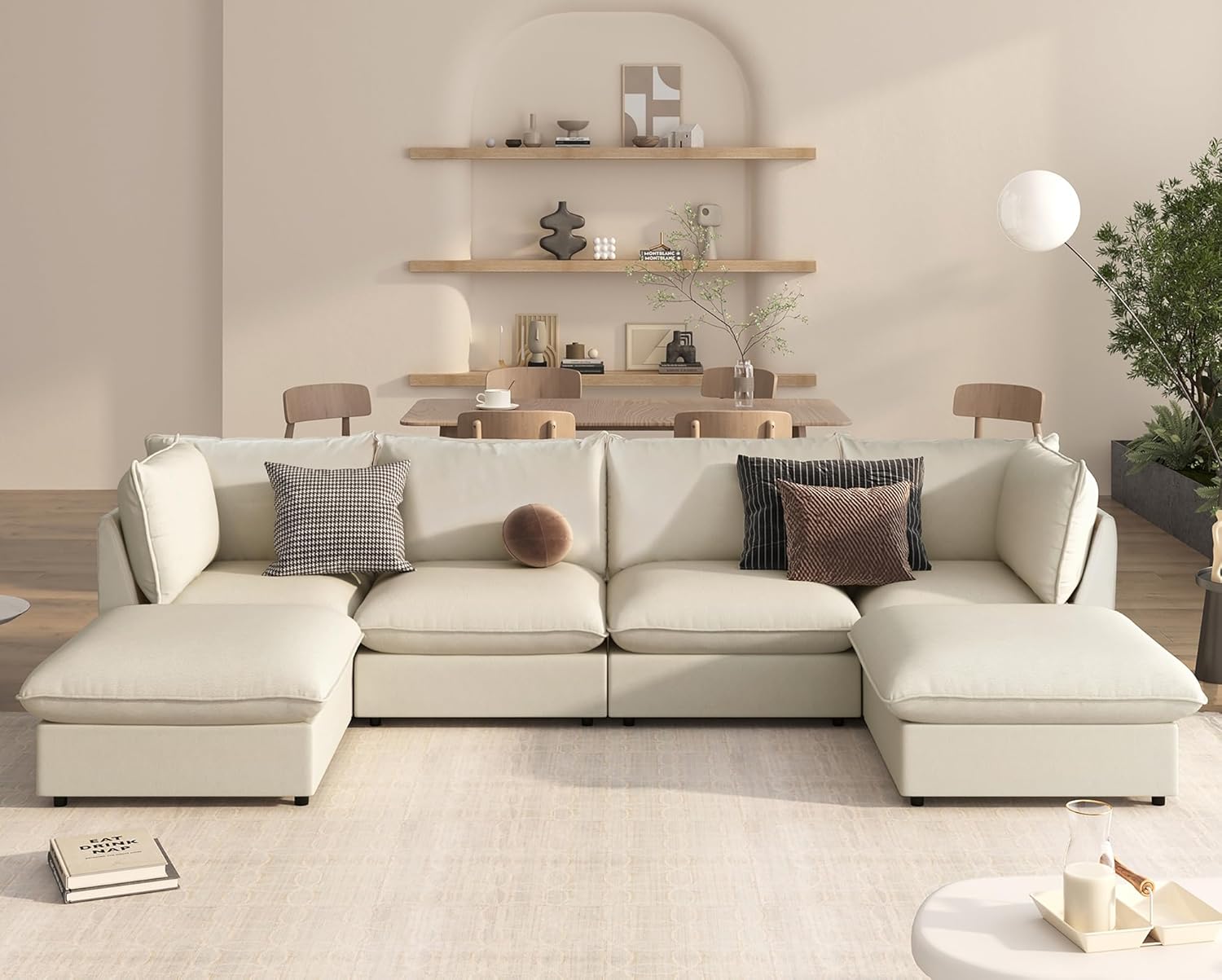 Amazon.com: Oversized Symmetrical Cloud Modular Sofa with Movable ...