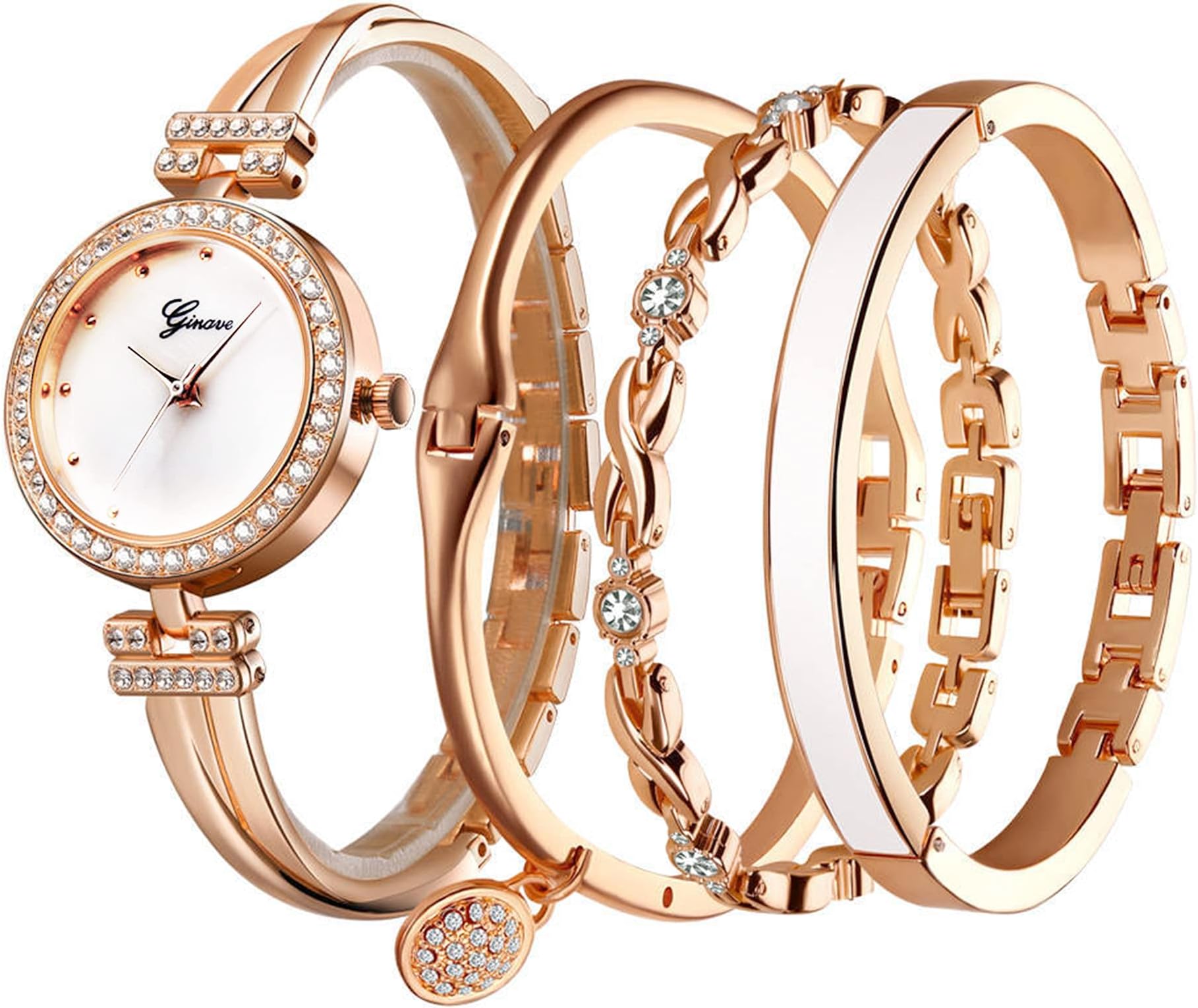 Excefore Elegant Women Watch Set, 4 Pcs Lady Watches with Bracelet Set ...