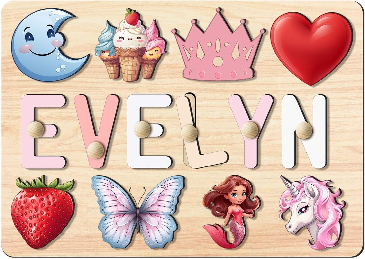 Amazon.com: COLOROUND Name Puzzle for Kids Personalized Puzzle with ...