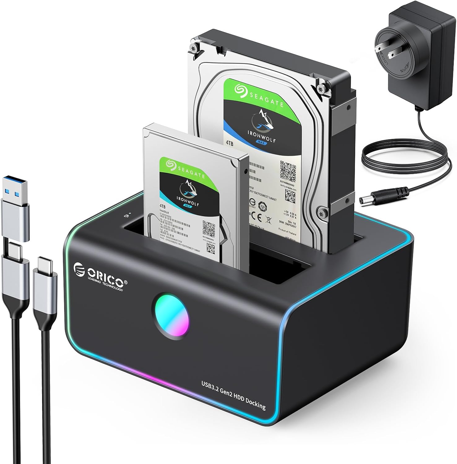 Amazon.com: ORICO External Hard Drive Docking Station RGB Offline Clone ...