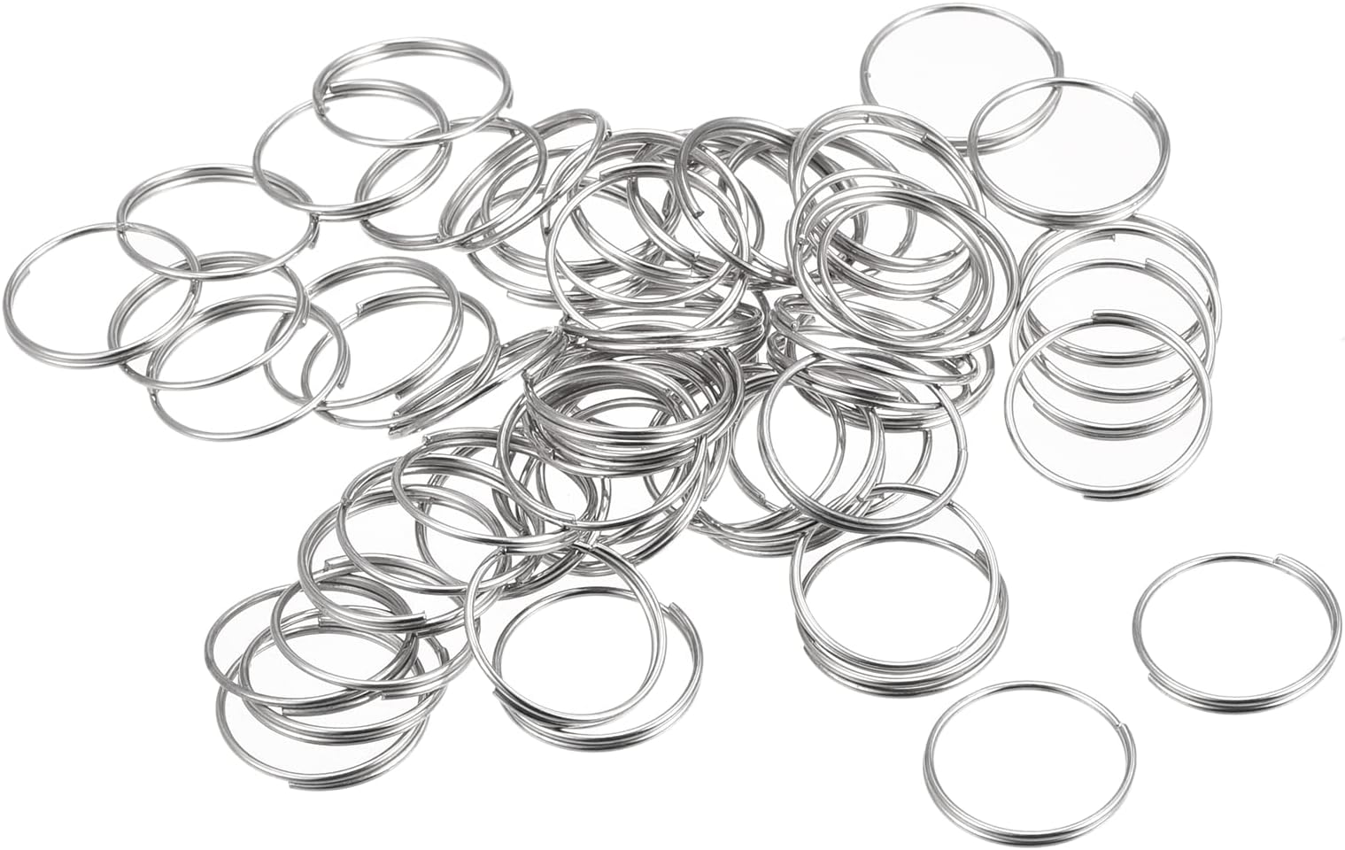 Amazon.com: uxcell Double Loops Split Rings, 14mm Small Round Key Ring ...