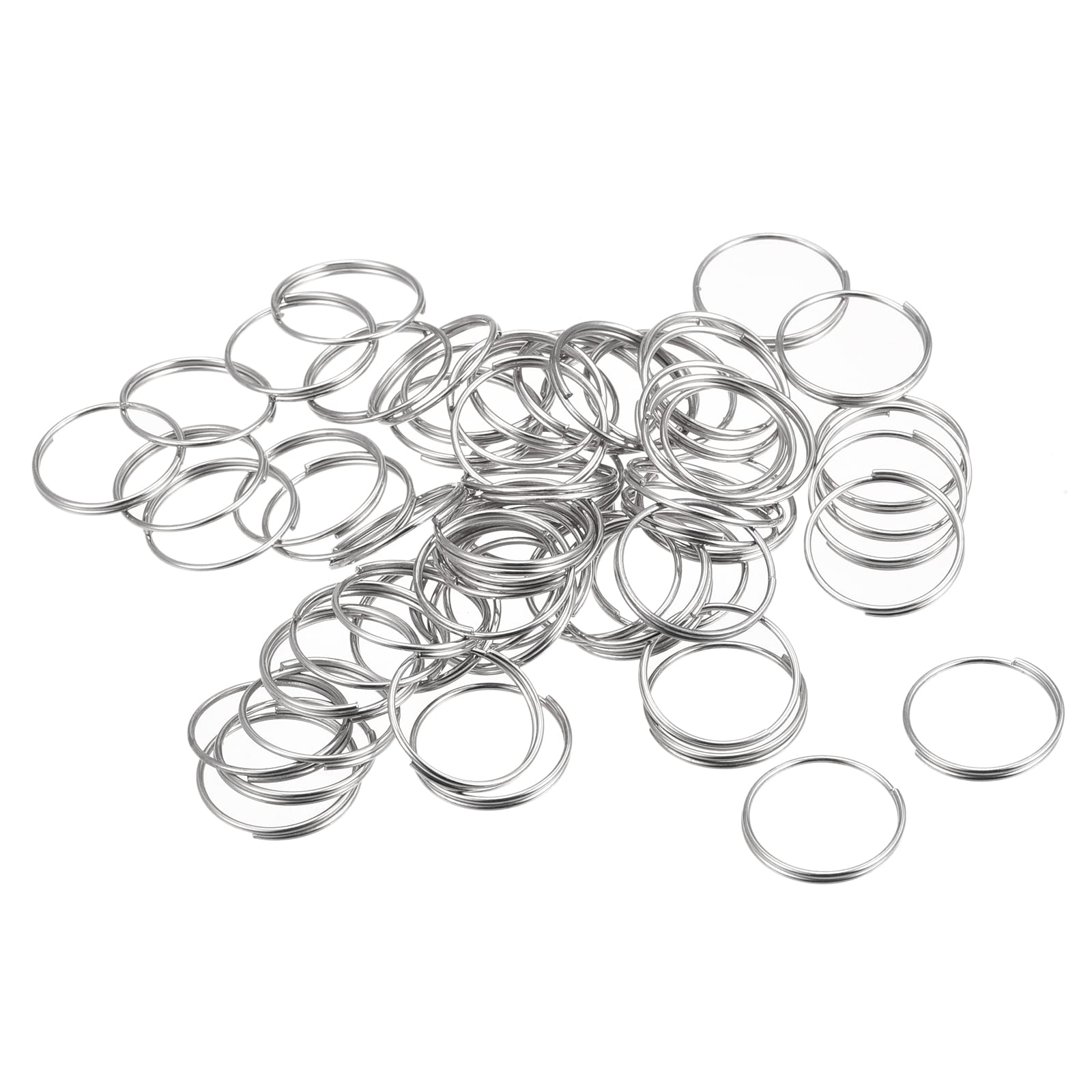 Amazon.com: uxcell Double Loops Split Rings, 14mm Small Round Key Ring ...