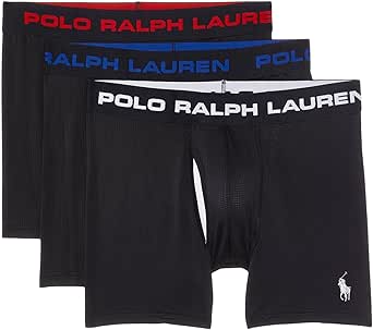 Polo Ralph Lauren, Mens, 3-Pack Perfect Pouch Boxer Briefs, Grey/Black ...
