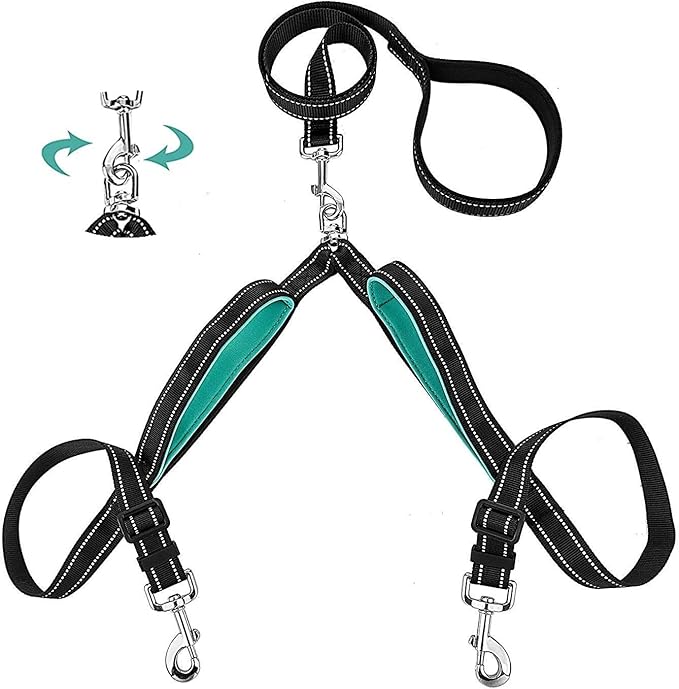 Double Dog Lead, Leash Coupler Splitter No Tangle with Comfortable ...