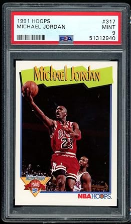 Amazon.com: 1991-92 Hoops #317 Michael Jordan Milestones 91 Points PSA ...