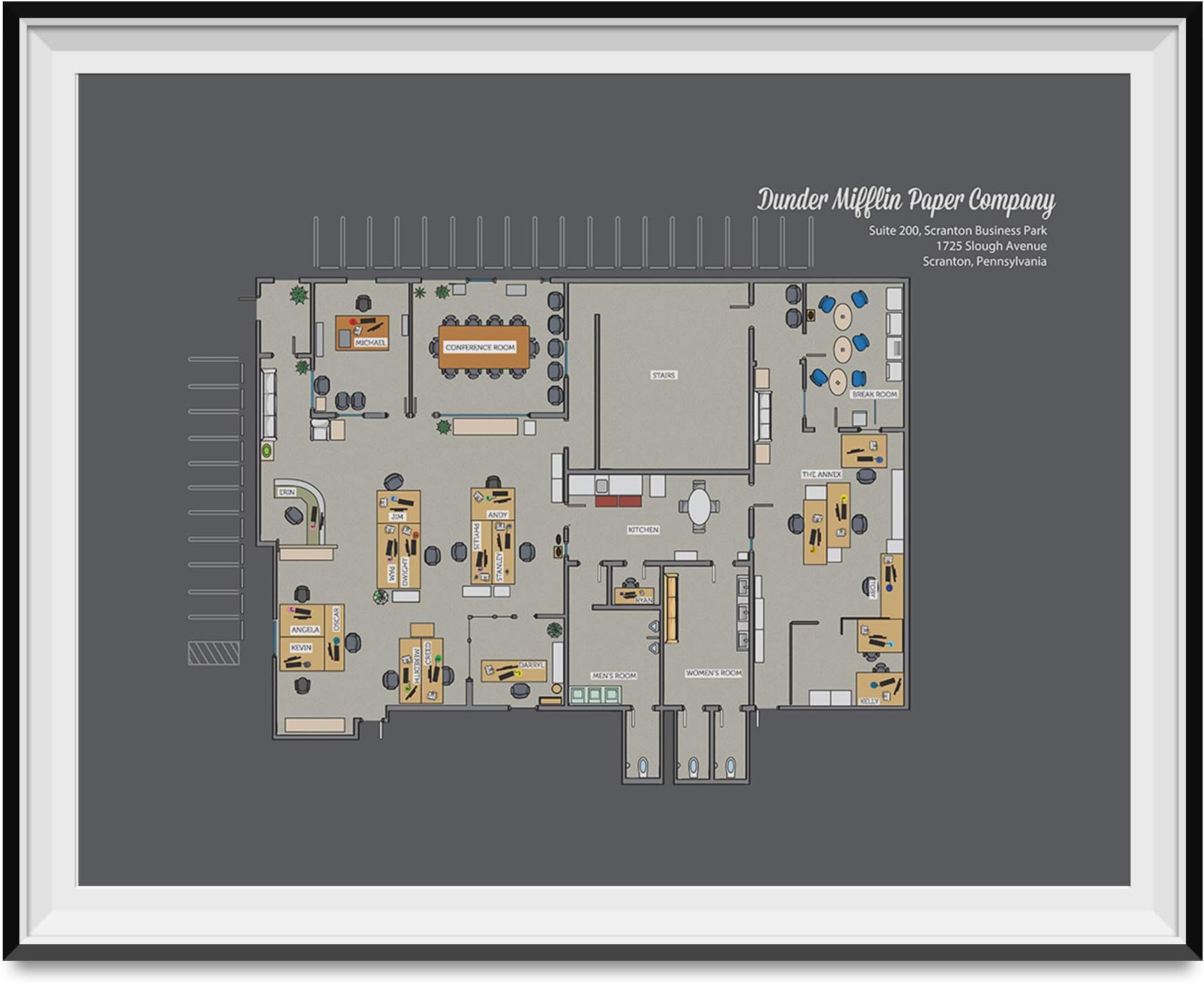 Amazon.com: My Party Shirt Dunder Mifflin Floor Plan Poster The Office ...