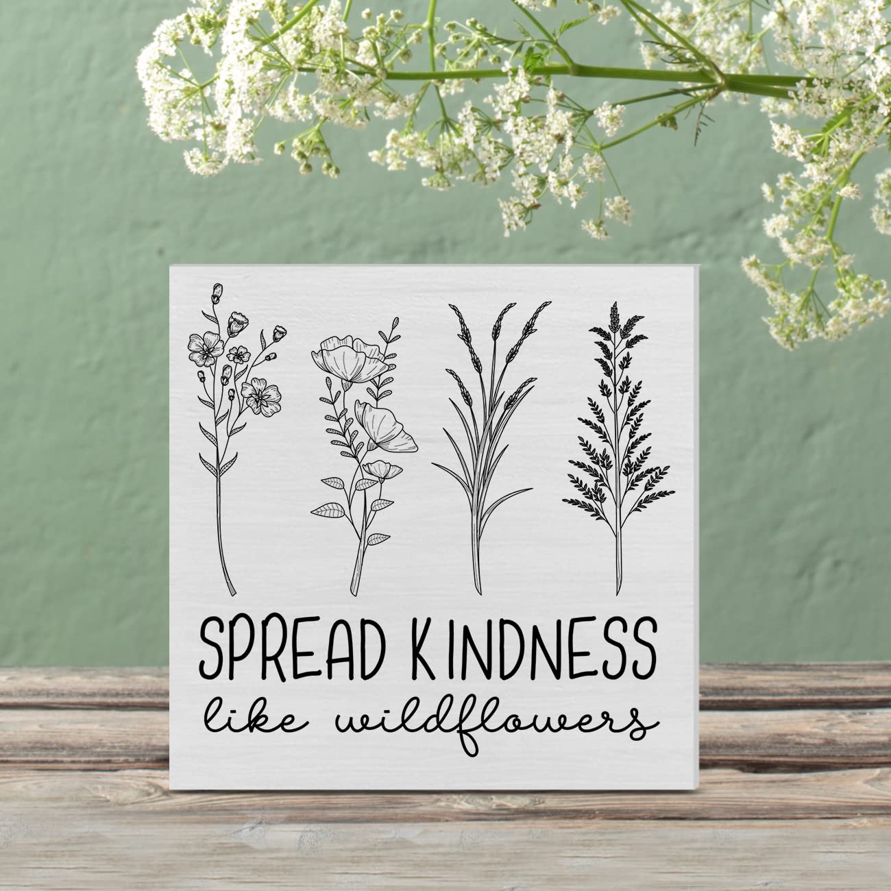 Snapklik.com : Spread Kindness Like Wildflowers Wooden Box Sign ...