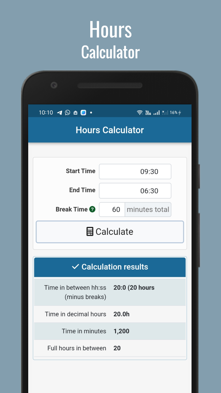 Hours Calculator - App on Amazon Appstore