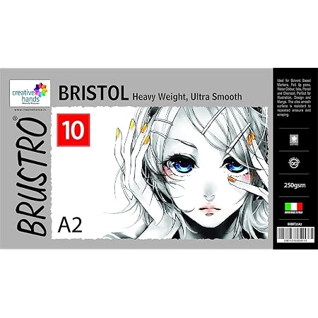 Brustro Bristol Ultra Smooth Paper 250 GSM, Size - A2, 10 Sheets ...