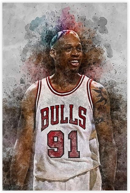 Mnyuein Poster Dennis Rodman 9 - Impression sur toile - Décoration ...