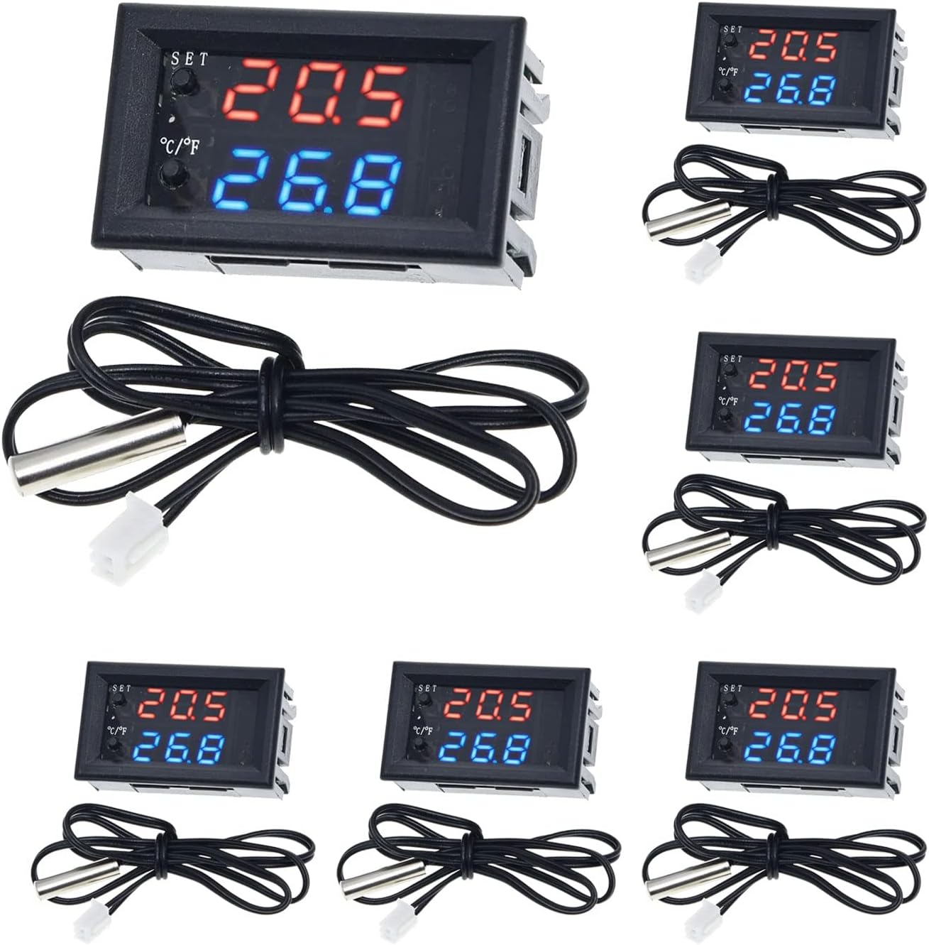 6 Pcs DC 12V Temperature Controller Programmable -50 to 110 Degree ...