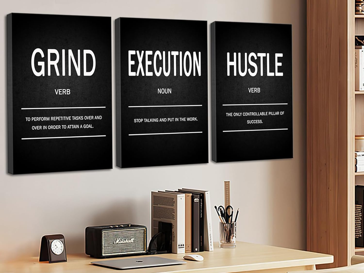 Amazon.com: Wall Art Motivational Wall Décor Grind Hustle Execution ...