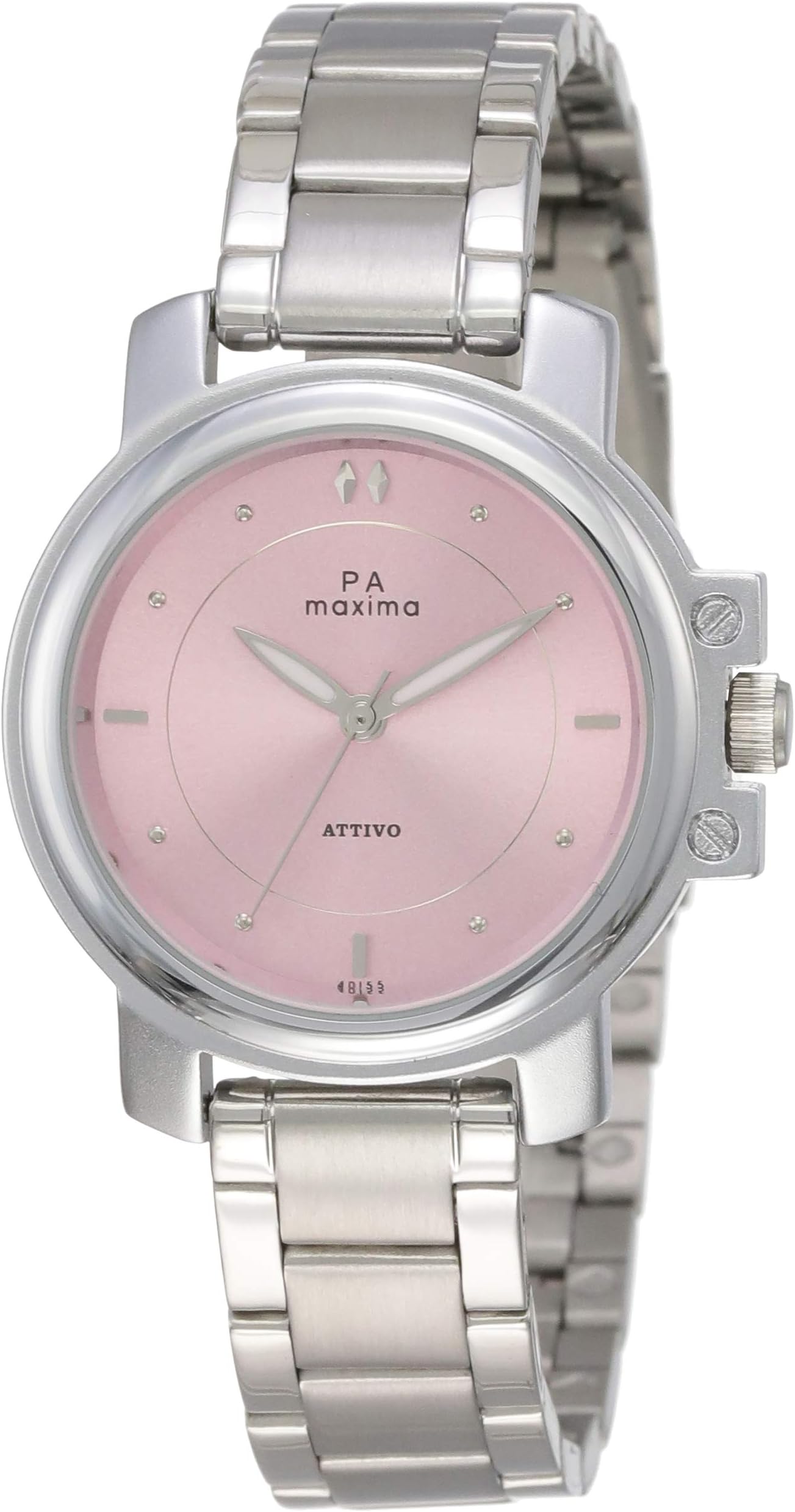 Maxima Stainless Steel Attivo Date Pink Dial Analog Watch For Women -O ...