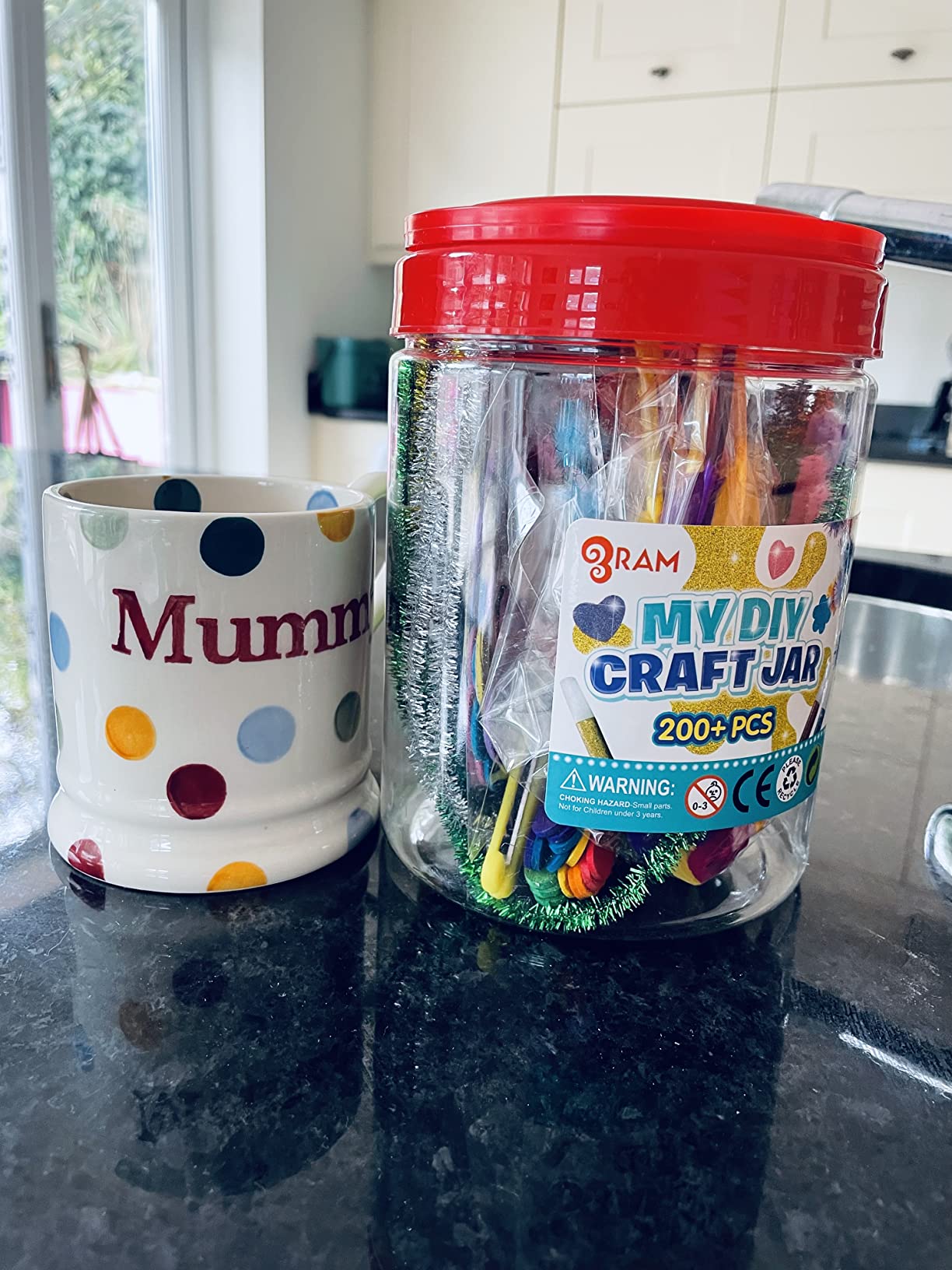 Ram© Giant 200 Pieces Kids Childrens Craft Art DIY Jar Large Crafting ...