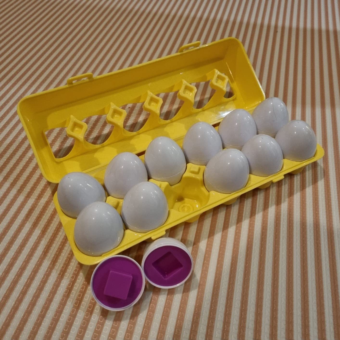 Matching Eggs 12 Pieces Colour and Shapes Puzzle Sorter, Plastic Easter ...