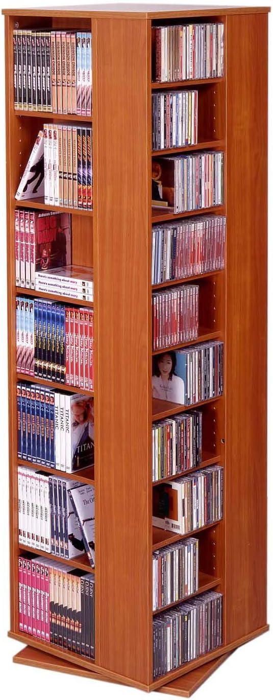 Amazon.com: Leslie Dame CD-1040CHY Revolving CD / DVD Storage Tower in ...