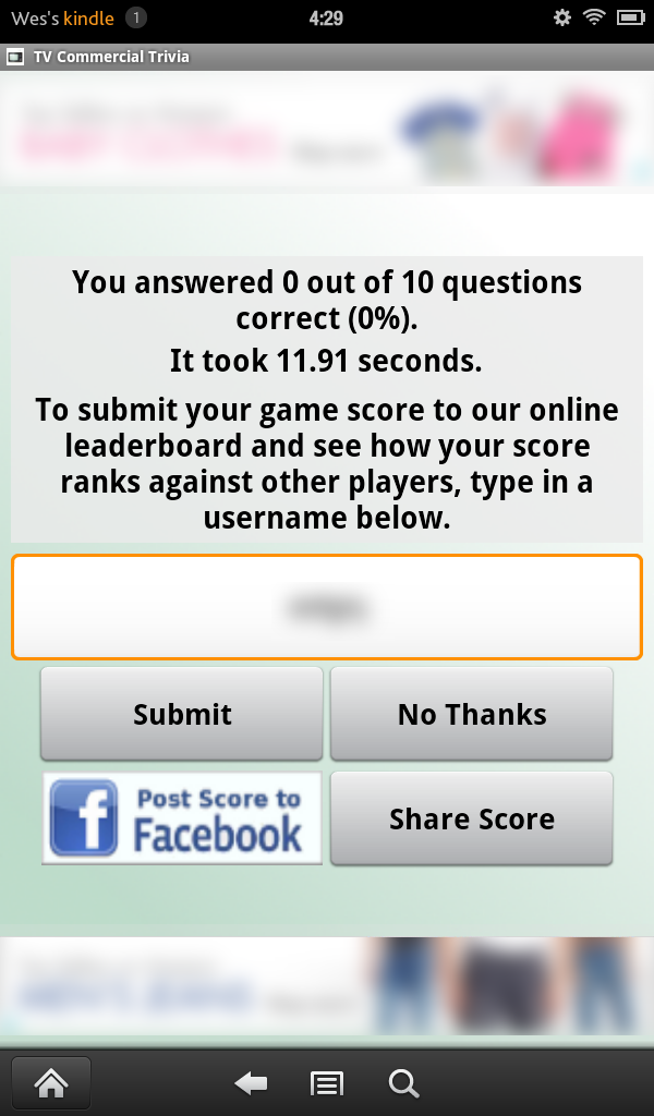 TV Commercials Trivia - App on Amazon Appstore