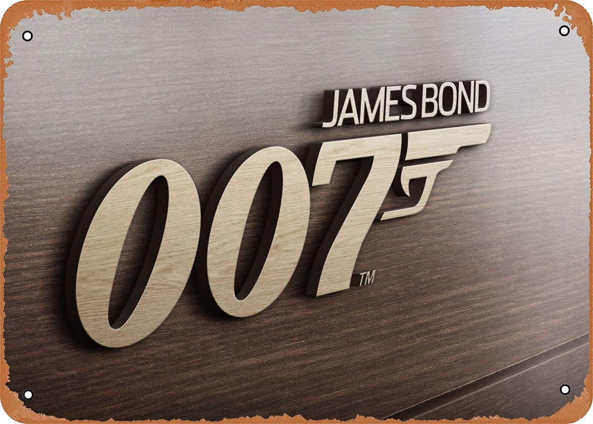 Amazon.com: Vintage Tin Wall Sign - Wooden 3D James Bond 007 Logo Text ...
