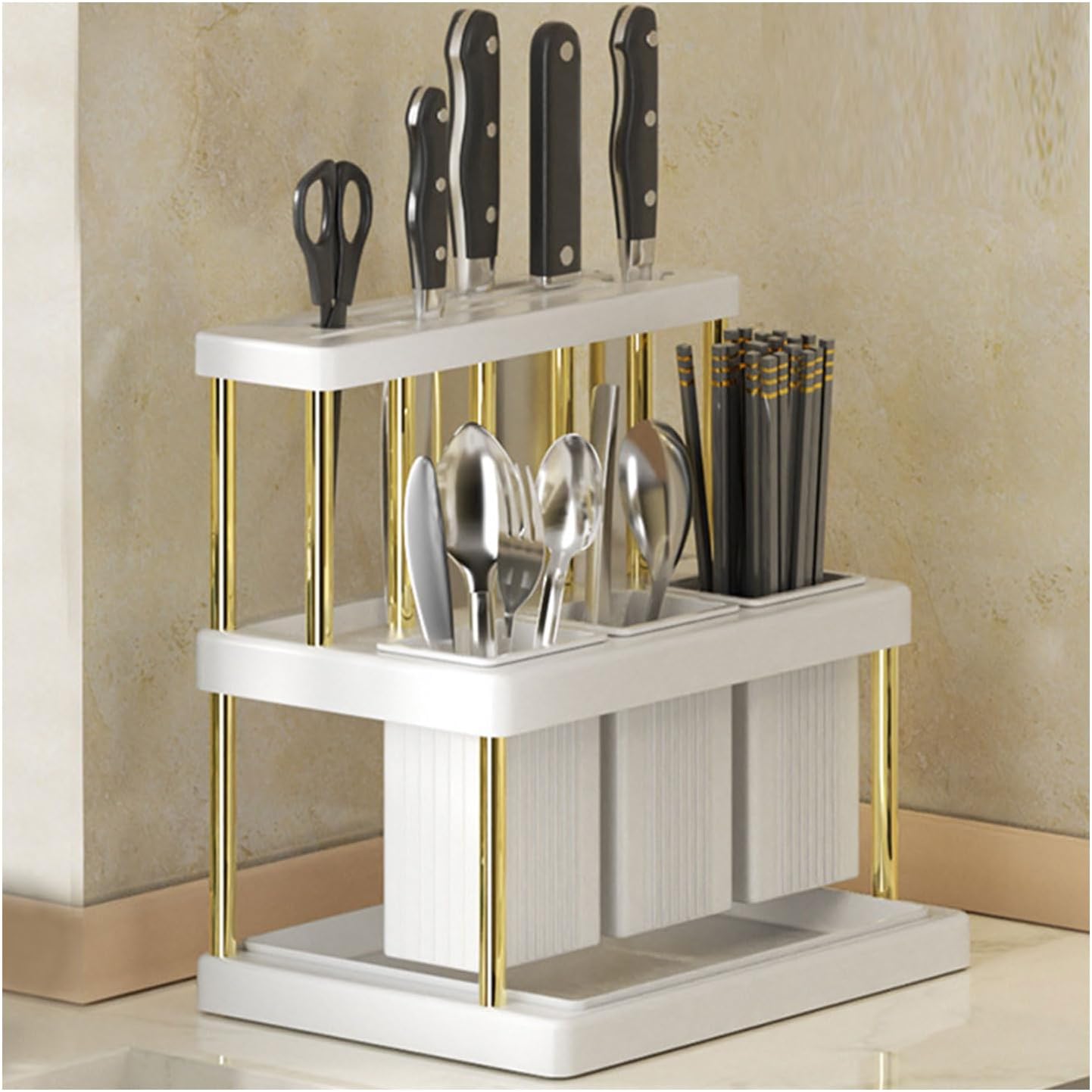 Amazon.com: Dxcaicc Utensil Crock Holder for Countertop,Plastic Storage ...