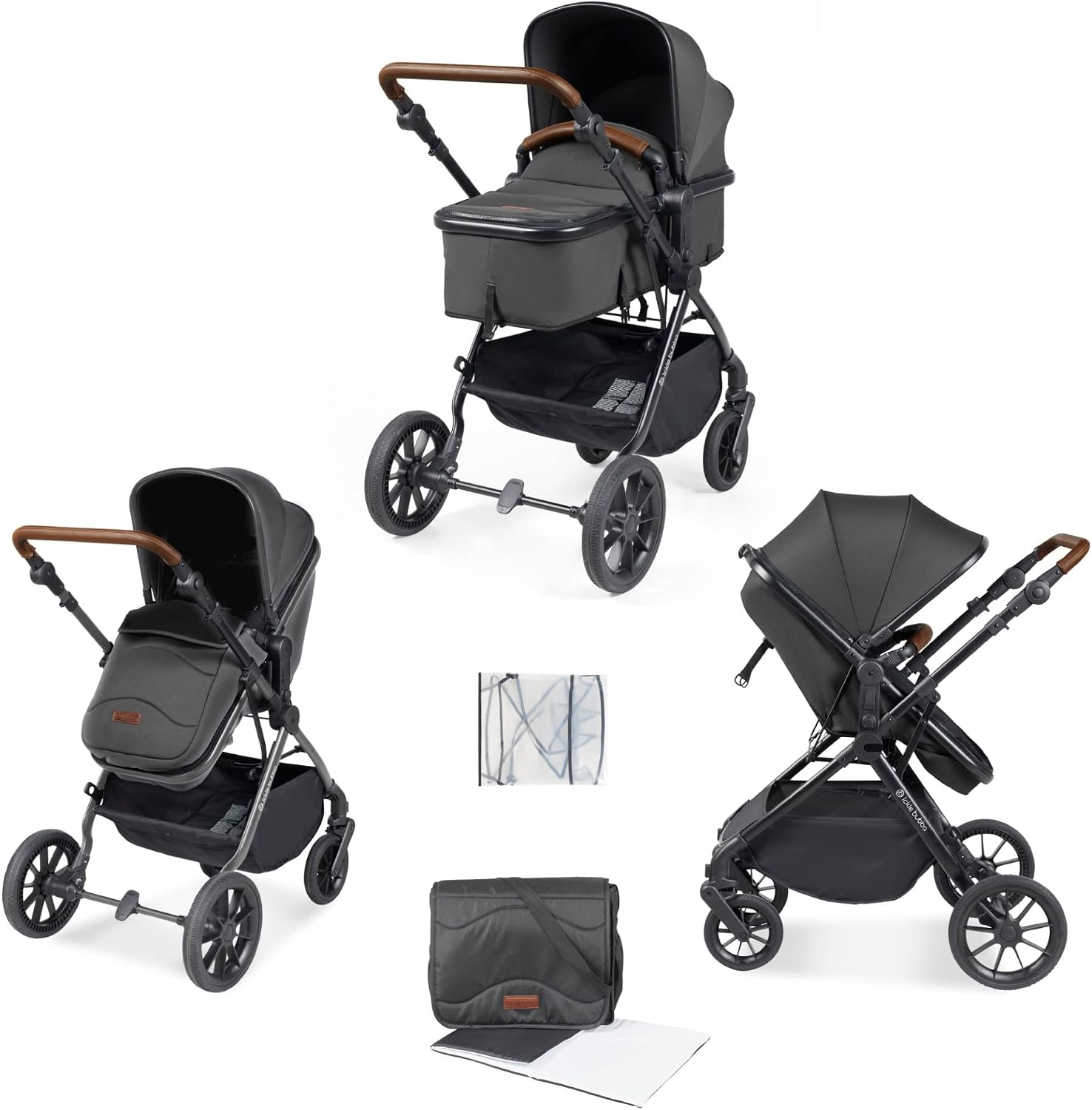 Ickle Bubba Cosmo 2-in-1 Pushchair (Graphite Grey/Black) – Birth to ...