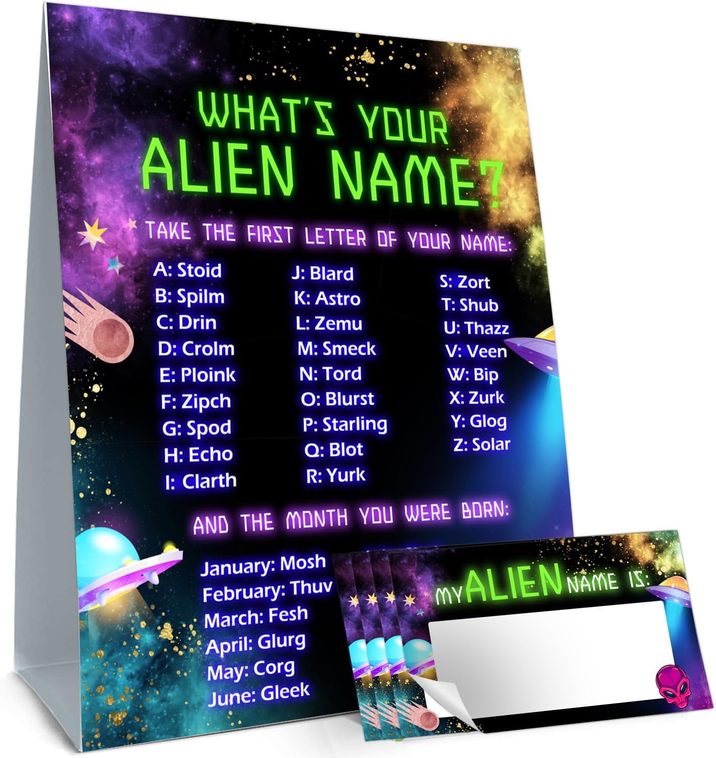 Amazon.com: Cidobi What is Your Alien Name Game Set, 1 Alien Name Game ...