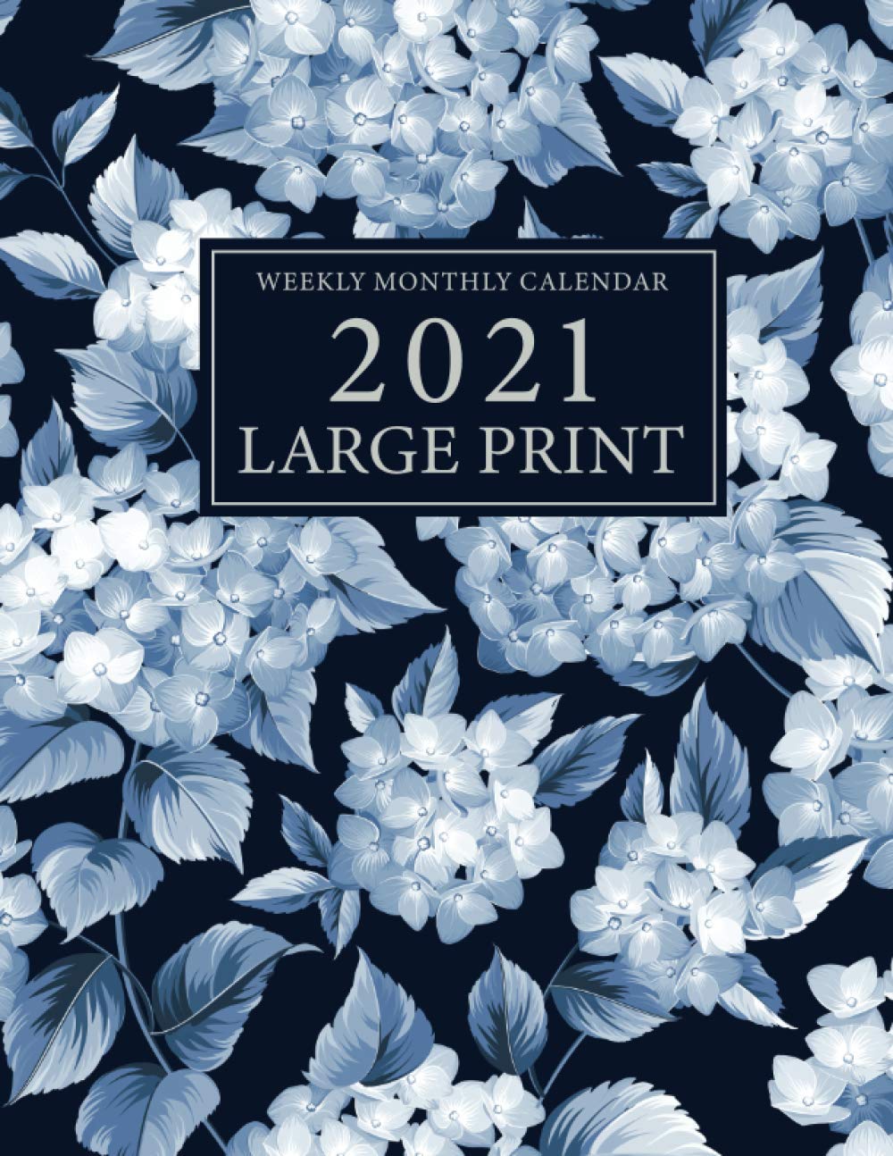 Amazon.com: 2021 Large Print Weekly Monthly Calendar: Flower Cover ...