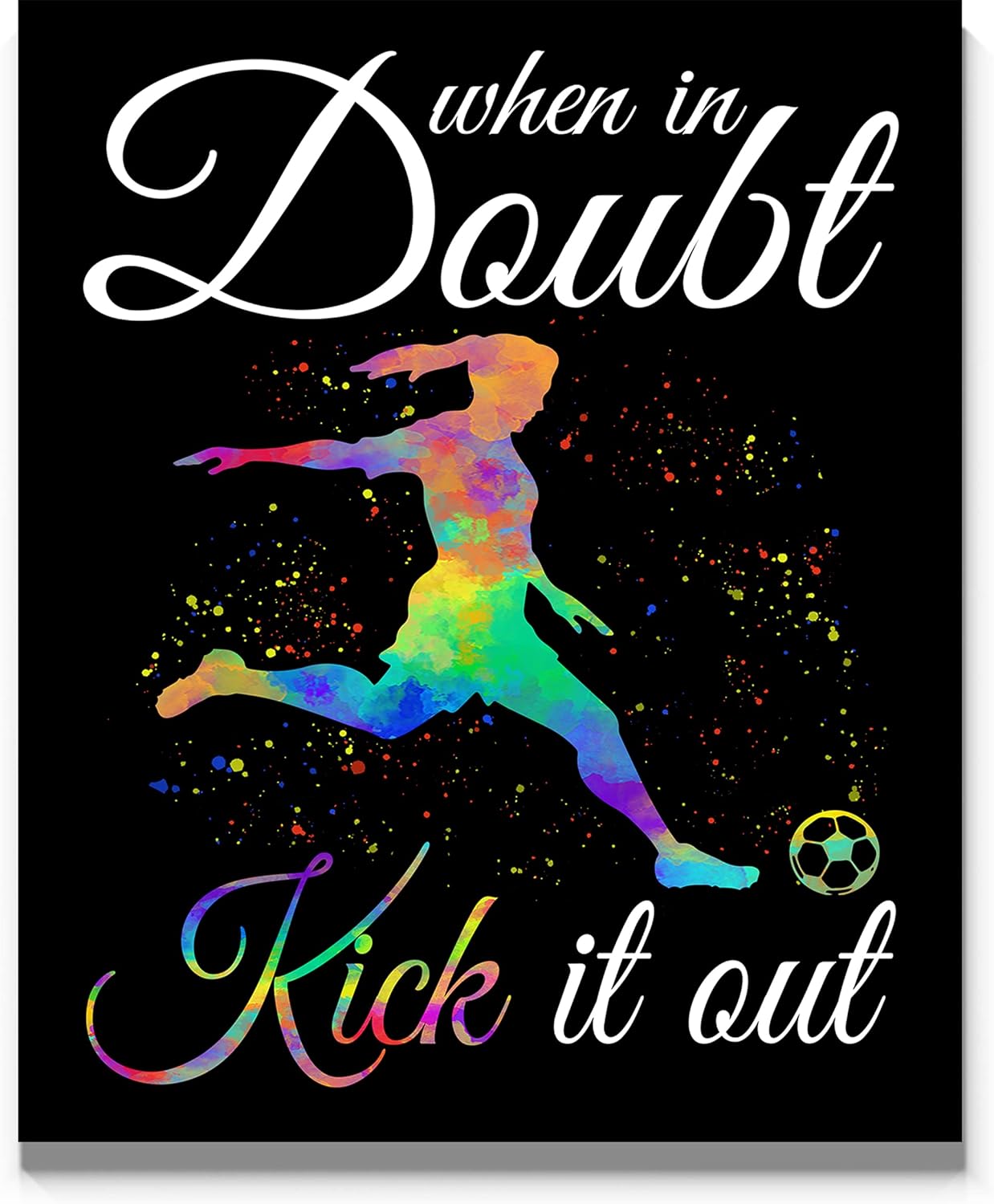 Amazon.com: When In Doubt Kick It Out Girl Soccer Quote Wall Art Decor ...