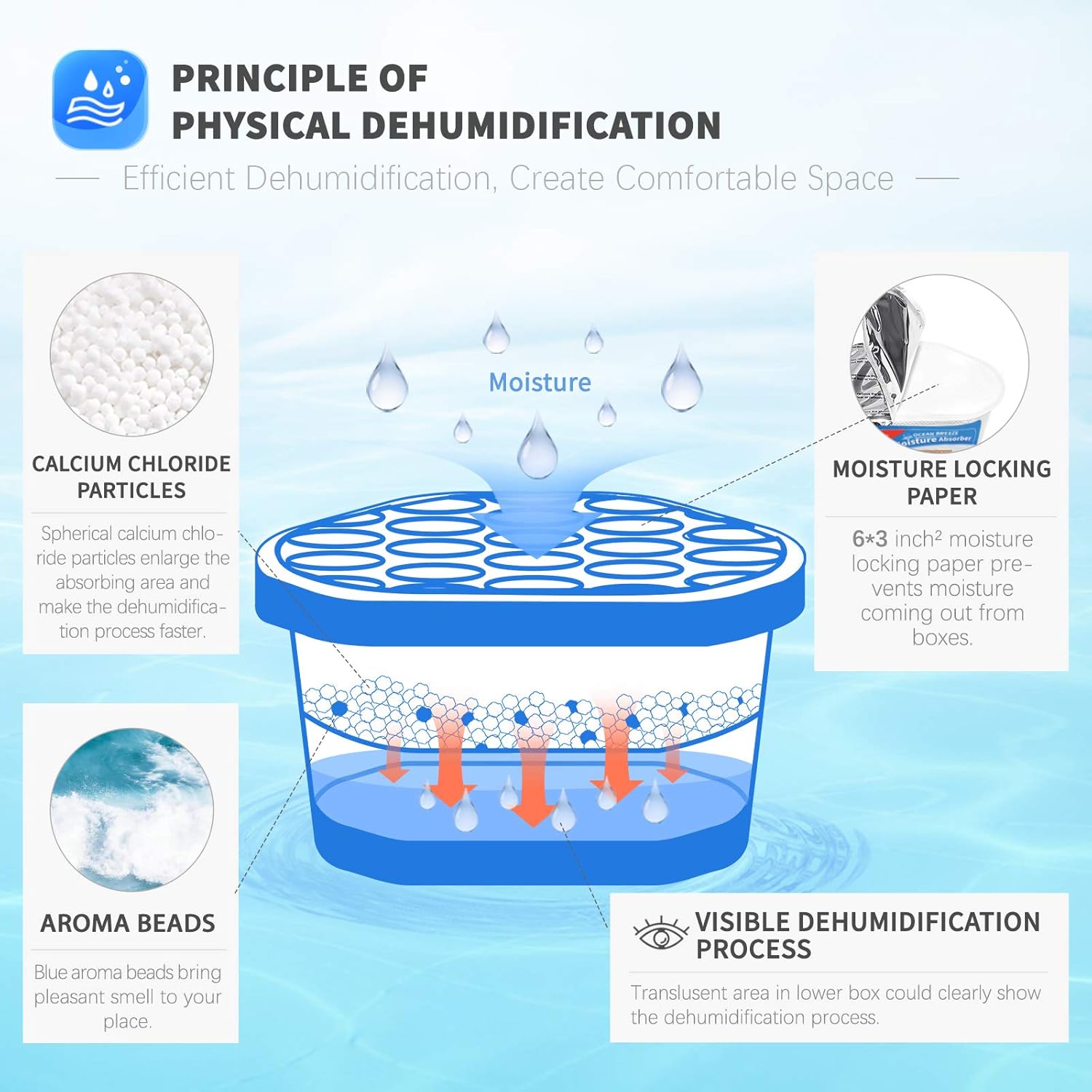 Buy Moisture Absorber boxes (6 Pack), 10.5 Oz, Vacplus Ocean Fragrance ...