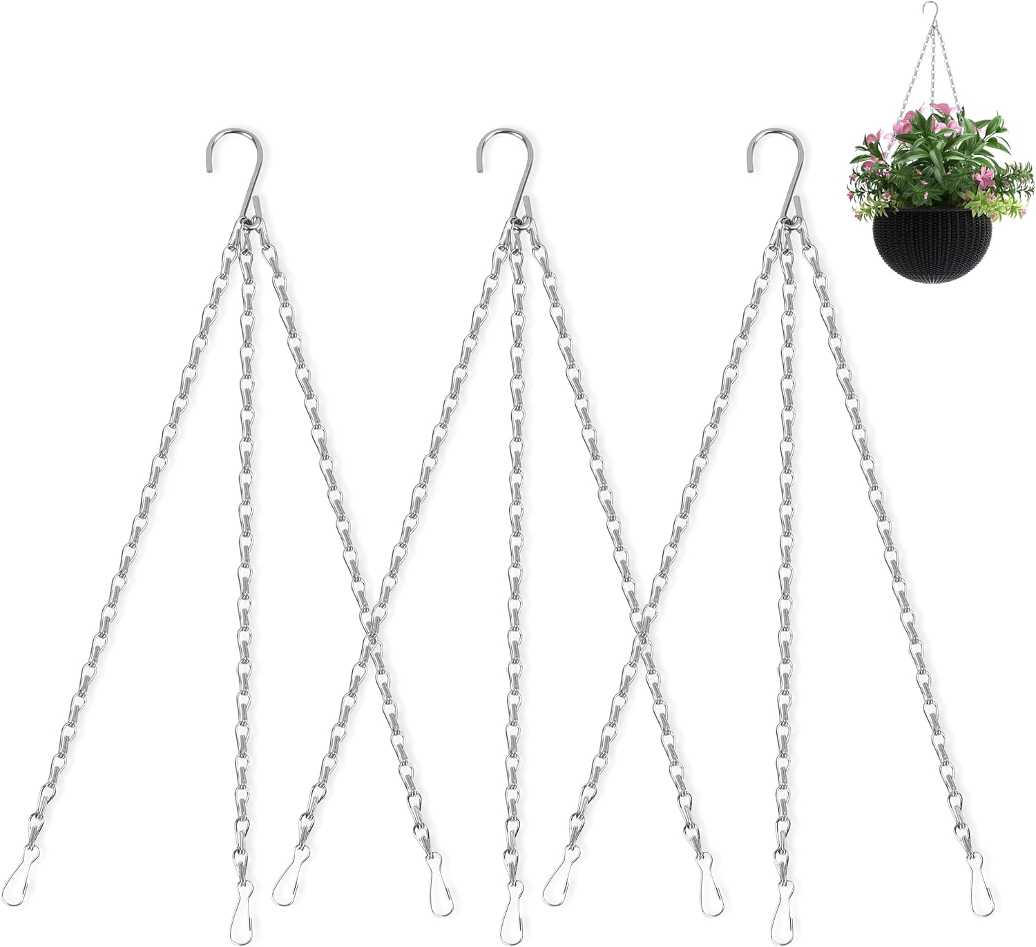 Amazon.com: Hanging Basket Chain, 3 Pack 16 Inch Chain for Hanging ...