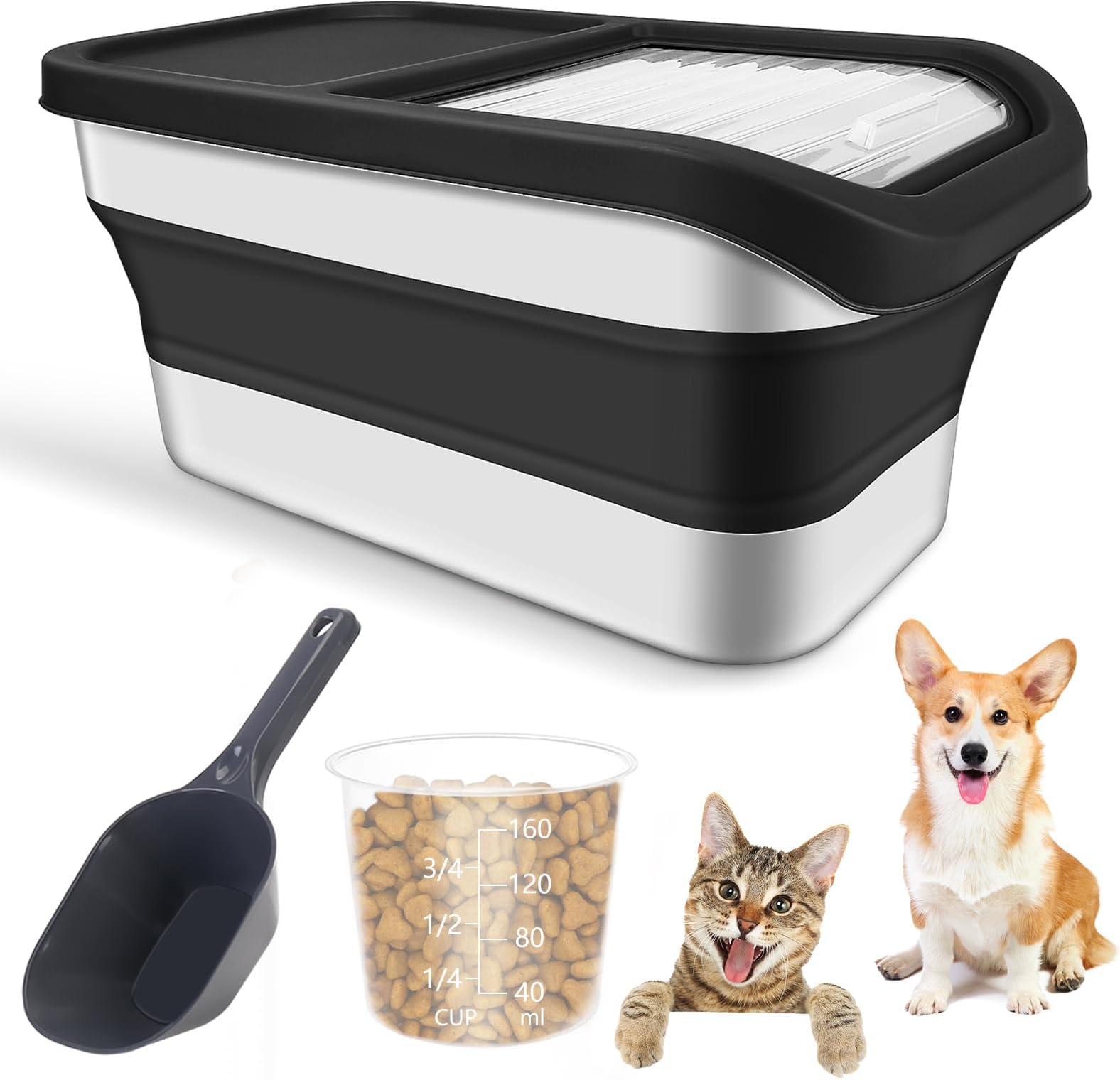 Amazon.com: Collapsible 13LB Dog Food Storage Container with ...
