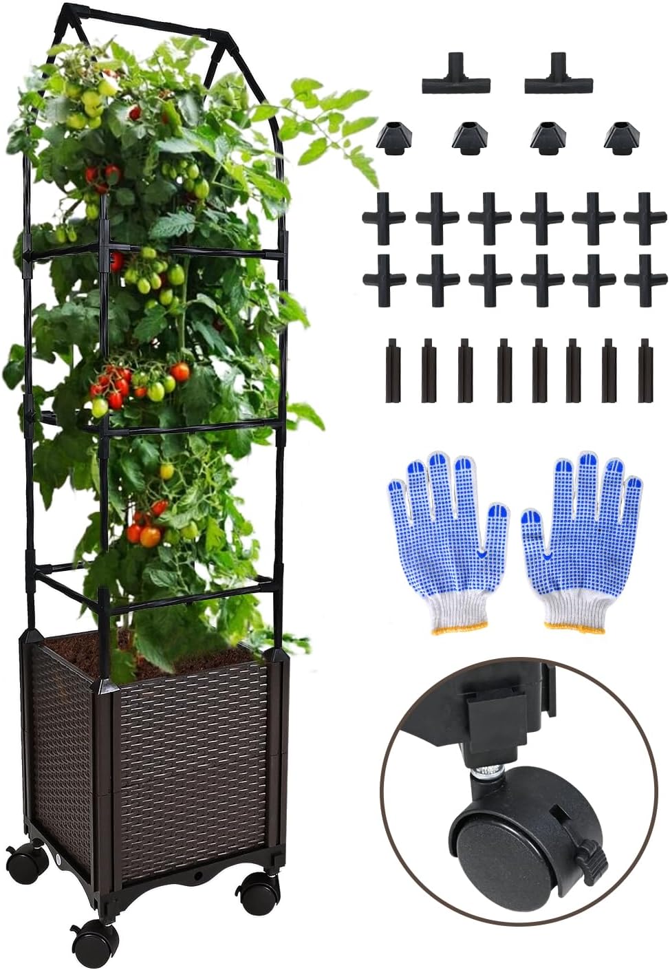 Amazon.com: GREEN MOUNT Raised Garden Bed Planter Box with Trellis for ...