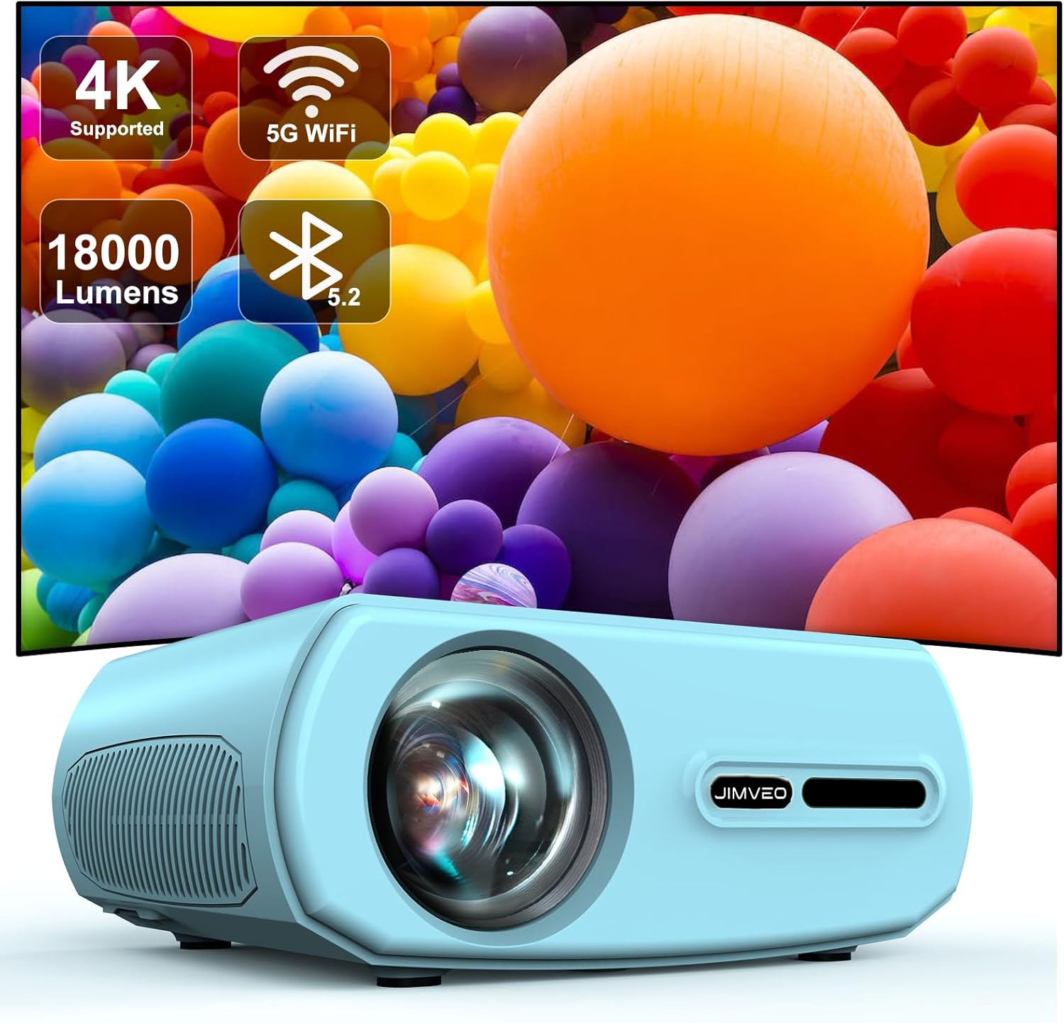 Amazon.com: Projector with WiFi and Bluetooth: [2024 Upgraded] 480 ANSI ...