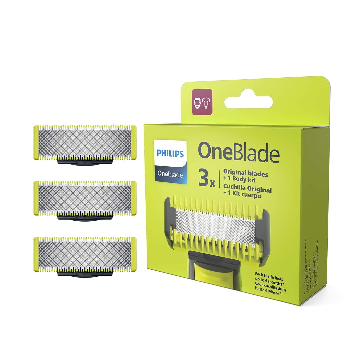 Amazon.com: Philips OneBlade Replacement Blades for Face/Body Kit ...