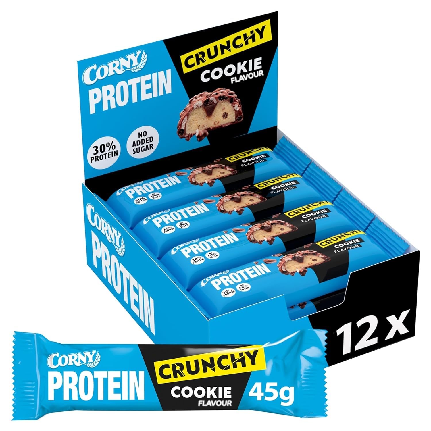 Corny Protein Crunchy Cookie Flavor, 30% Protein, Eiweißriegel ohne ...