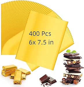 Amazon.com: Coloch 400pcs Gold Chocolate Candy Wrapper, 6 x 7.5 In ...