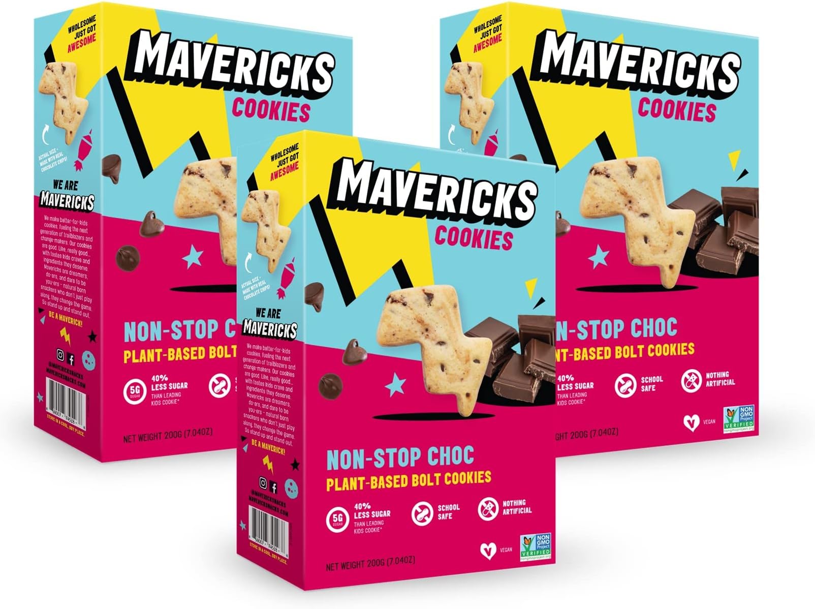 Amazon.com: Mavericks Snacks Chocolate Chip Cookies – 7 oz Sharing Size ...