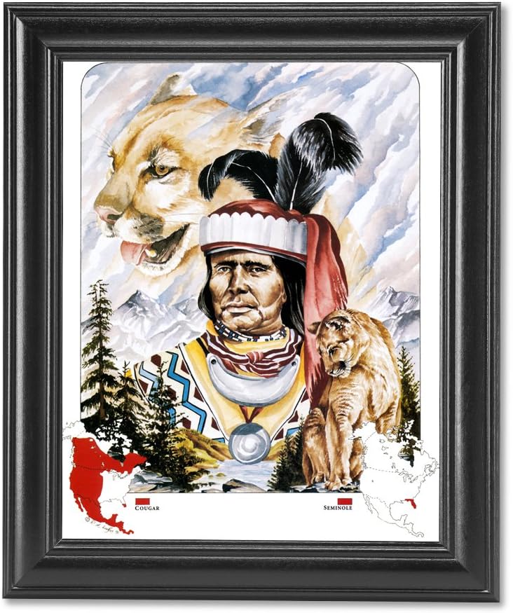 Amazon.com: Art Prints Inc Native American Indian Map Seminole Tribe ...