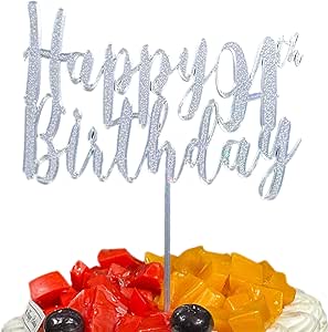 Amazon.com: Happy 94th Birthday Cake Topper – Elegant & Fun Birthday ...