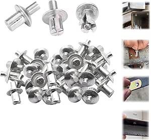 Remaches De Golpe,Aluminum Core Rivets with Round Head(50/100/200 PCS),2024 Upgrade Knock Type ...