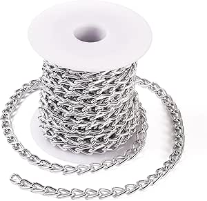 Amazon.com: Craftdady 16.4 ft Aluminum Chain 8x5mm Twisted Silver Chain ...