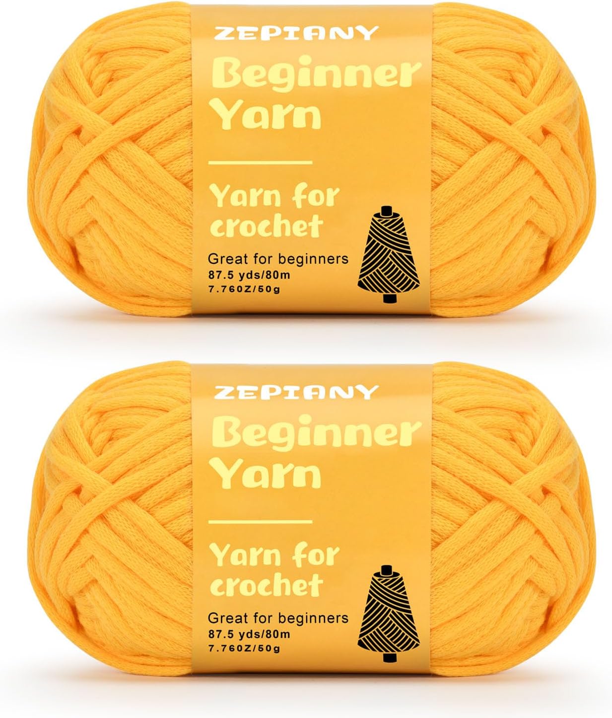 Beginner Yarn for Crocheting and Knitting 2x1.76oz - Easy-to-See ...
