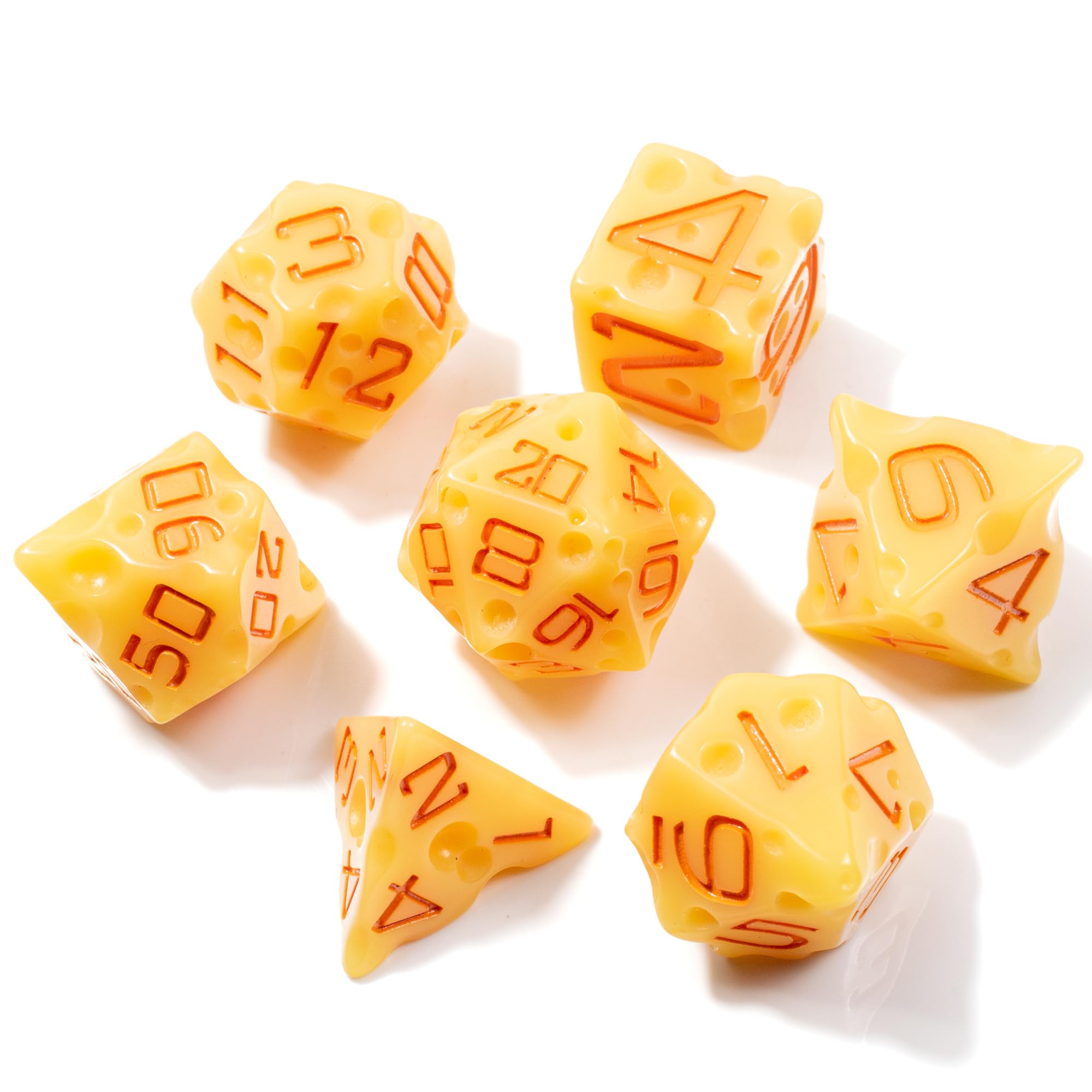 Amazon.com: Cheese D&D Dice Set (Light-Yellow & Orange Nacho Color ...