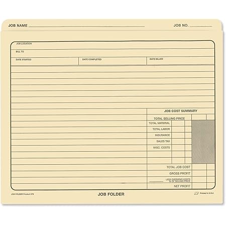Amazon.com : NextDayLabels - Classic Manila File Jacket 10” x 12” Job ...