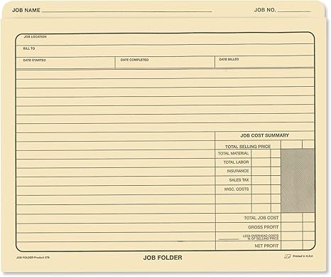 Amazon.com : NextDayLabels - Classic Manila File Jacket 10” x 12” Job ...