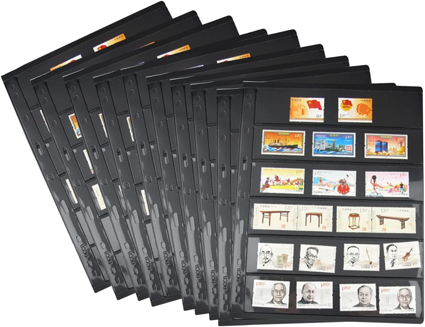 WHXGG 10 Sheets Stamp Pages Sleeves, Stamp Collection Inserts Stamp ...