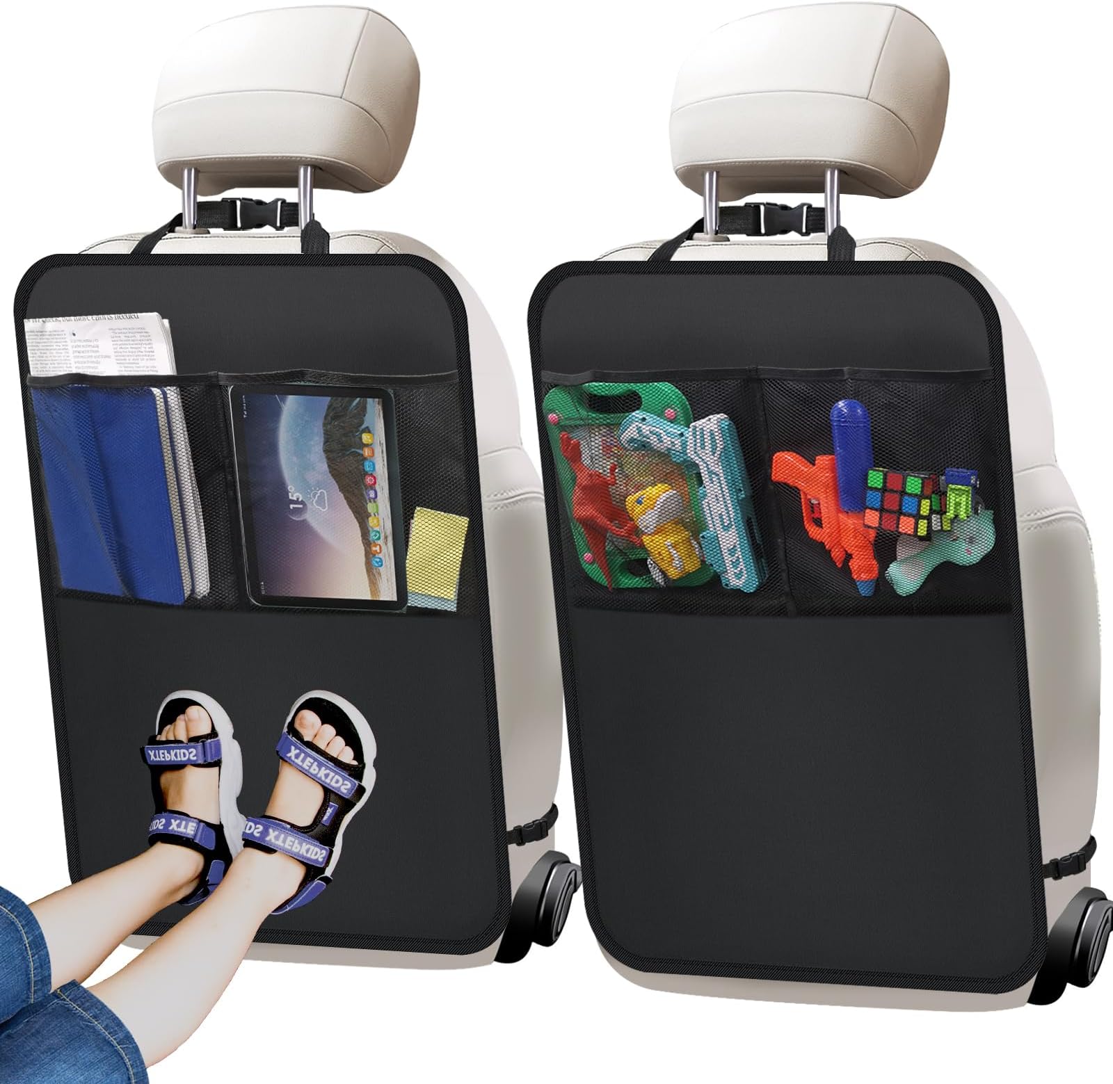 Amazon.com: Kick Mats with Organizer - 2 Pack Backseat Protector Seat ...