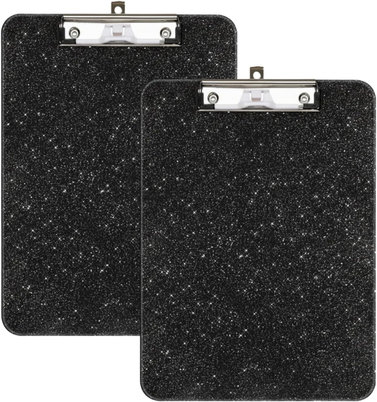 Amazon.com: 2 Pack Black Clipboard with Pen Holder,Glitter Clip Boards ...