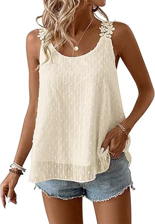 Womens Tank Tops Flowy Sleeveless Summer Boho Tank Top for Women Casual ...