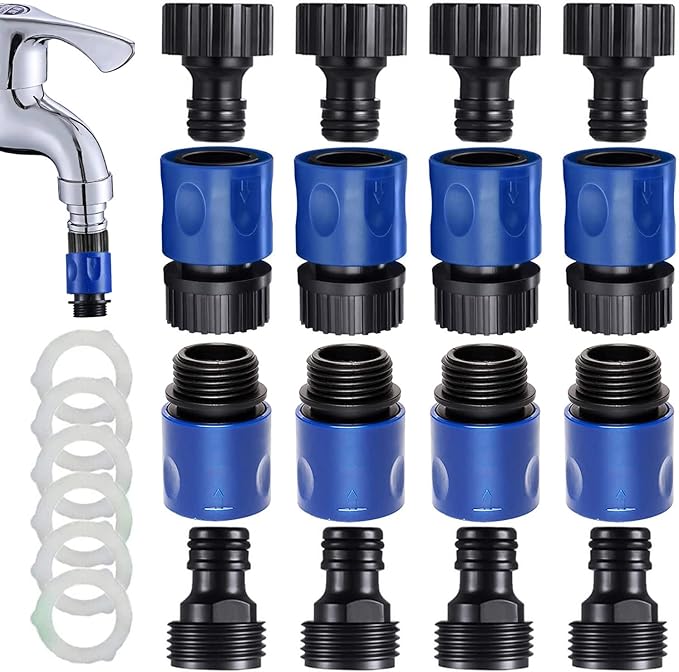 Amazon.com : 16 Pieces 3/4 Inch Garden Hose Quick Connector,Plastic ...